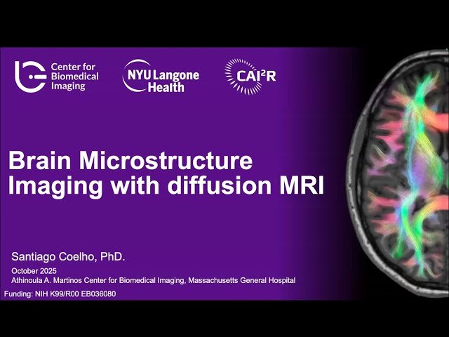 Free Video: Brain Microstructure Imaging with Diffusion MRI from MGH Martinos Center | Class Central