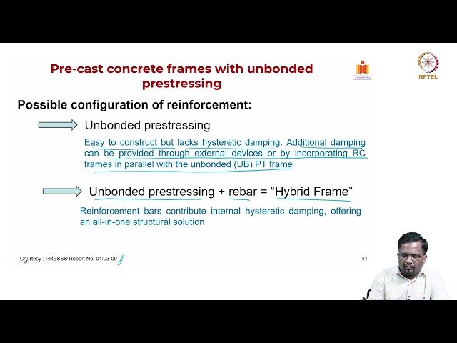 Free Video: Precast Concrete Frames with Unbonded Prestressing from NPTEL-NOC IITM | Class Central