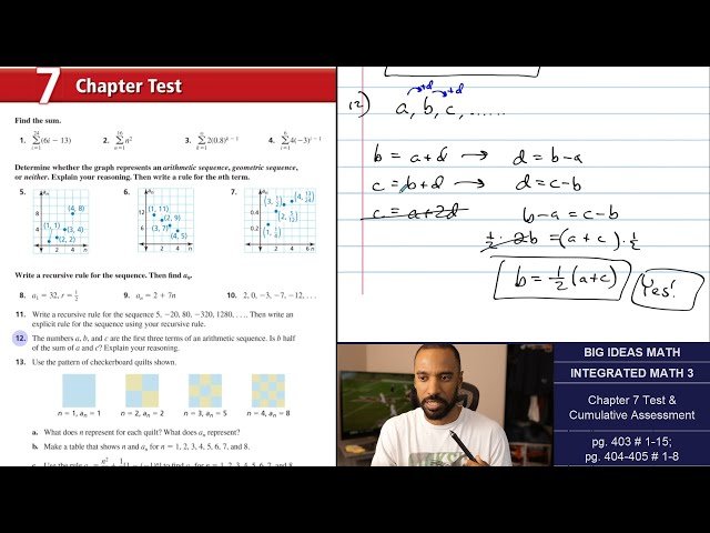 Free Video: Big Ideas Math Integrated Mathematics 3: Chapter 7 Test and ...