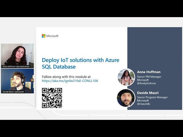 Microsoft Ignite Talk: Deploy IoT Solutions with Azure SQL Database from Microsoft | Class Central
