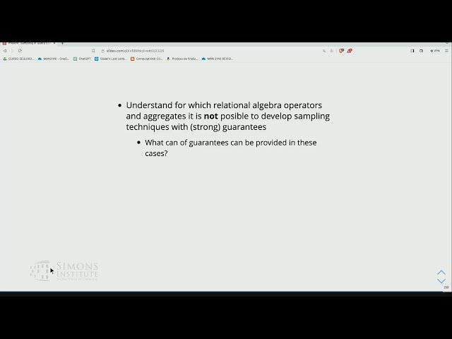 Free Video: Sampling in Query Evaluation - Part 2 from Simons Institute | Class Central