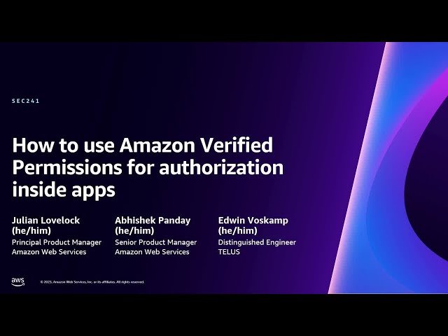 Free Video: Using Amazon Verified Permissions for Authorization Inside Applications from AWS ...