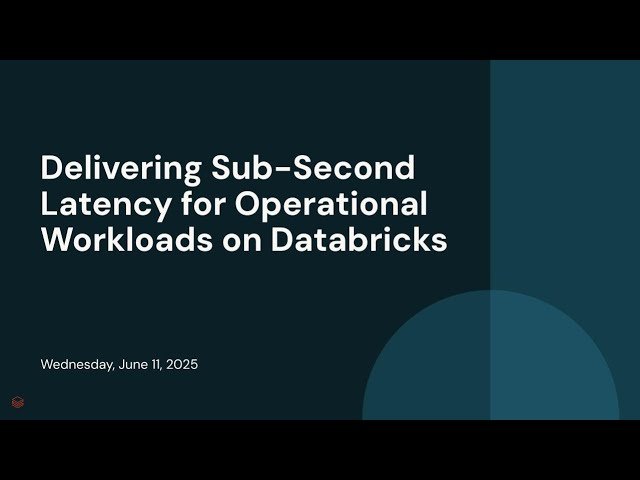 Free Video: Delivering Sub-Second Latency for Operational Workloads on ...