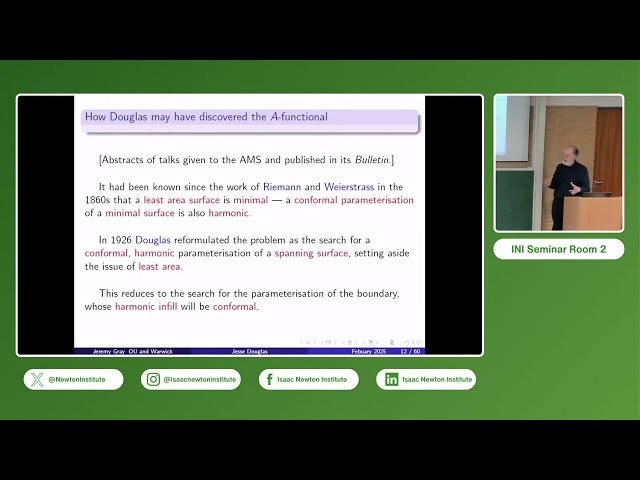 Free Video: Jesse Douglas, Minimal Surfaces, and the First Fields Medal ...
