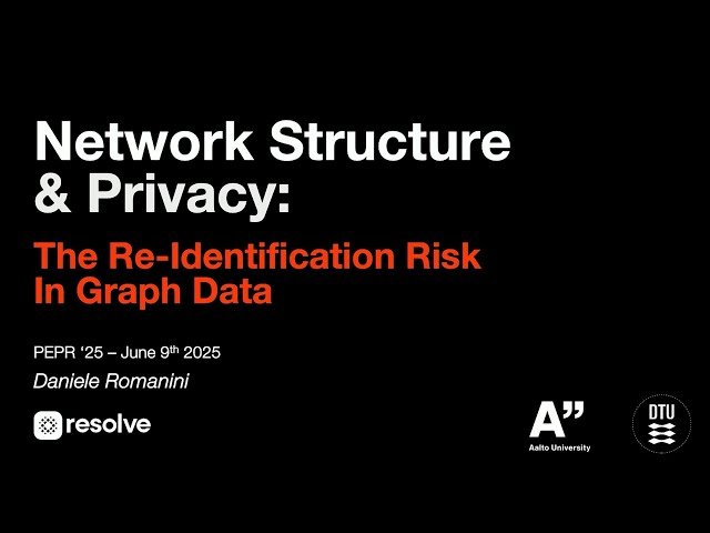 Free Video: Network Structure and Privacy - The Re-Identification Risk in Graph Data from USENIX ...