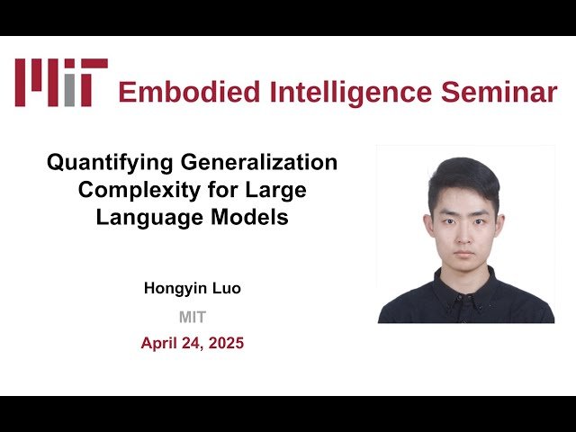 Free Video: Quantifying Generalization Complexity for Large Language Models from Massachusetts ...