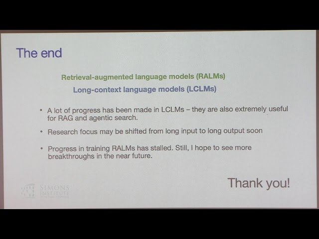 Free Video: The Frontier between Retrieval-augmented and Long-context Language Models from ...