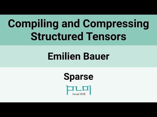 Free Video: Compiling and Compressing Structured Tensors from ACM SIGPLAN | Class Central