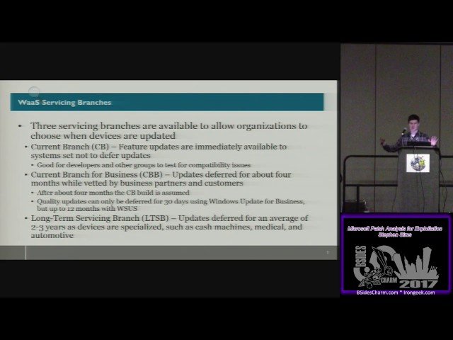 Conference Talks Talk: Microsoft Patch Analysis for Exploitation from YouTube | Class Central
