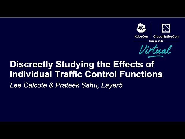 Conference Talks Talk: Discreetly Studying the Effects of Individual Traffic Control Functions ...