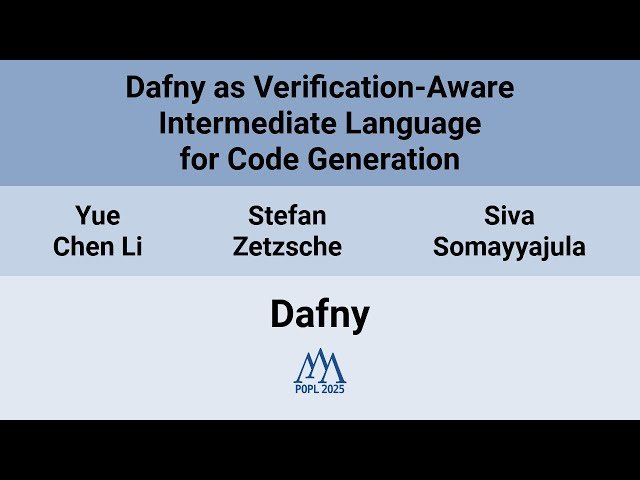 Free Video: Dafny as Verification-Aware Intermediate Language for Code Generation from ACM ...