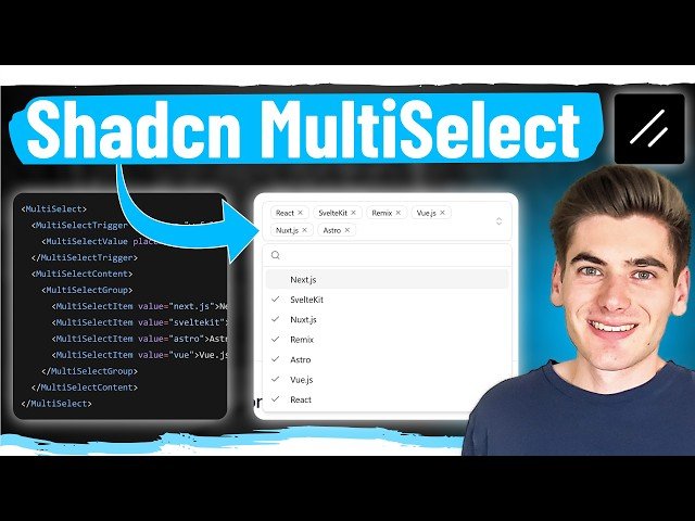 Free Video: Shadcn Finally Has MultiSelect - Building a Custom MultiSelect Component from Web ...