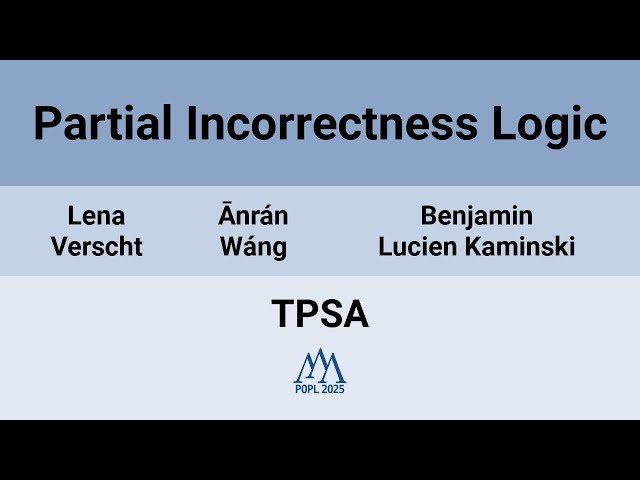 Free Video: Partial Incorrectness Logic - Theory and Practice of Static Analysis from ACM ...