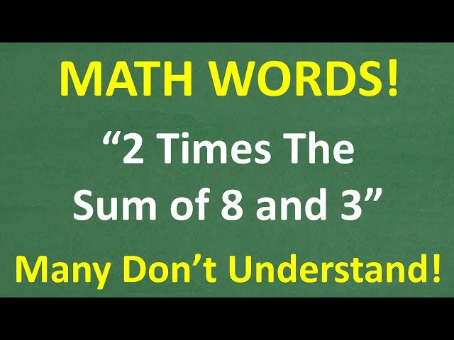 Free Video: Translating Words into Mathematical Statements - Basic Math ...