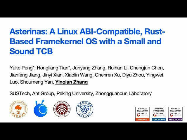 Free Video: ASTERINAS - A Linux ABI-Compatible, Rust-Based Framekernel OS with a Small and Sound ...