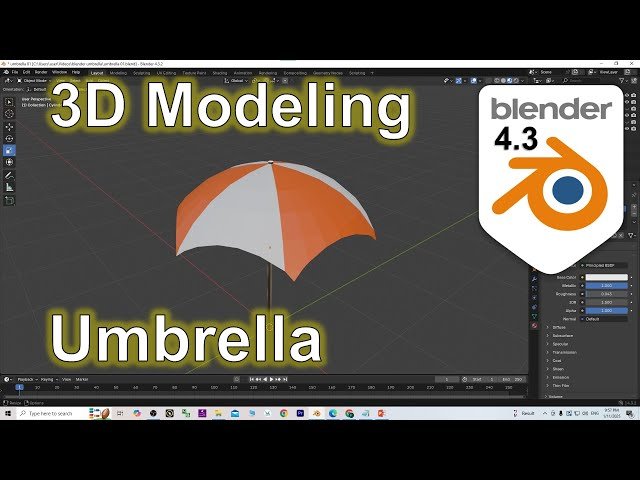 Free Video: Blender Umbrella 3D Modeling Tutorial - Creating a Realistic Umbrella Model from ...
