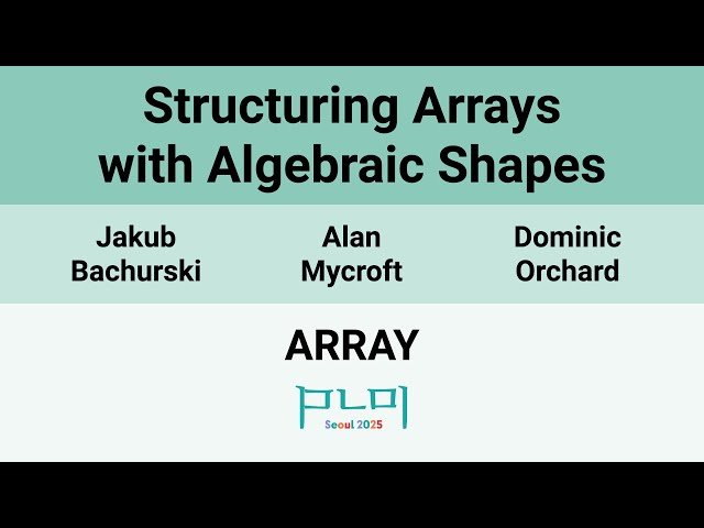 Free Video: Structuring Arrays with Algebraic Shapes from ACM SIGPLAN | Class Central