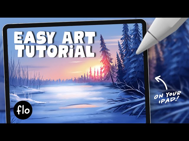 Free Video: Winter Landscape Drawing Tutorial in Procreate - Step by Step Guide from Art with ...