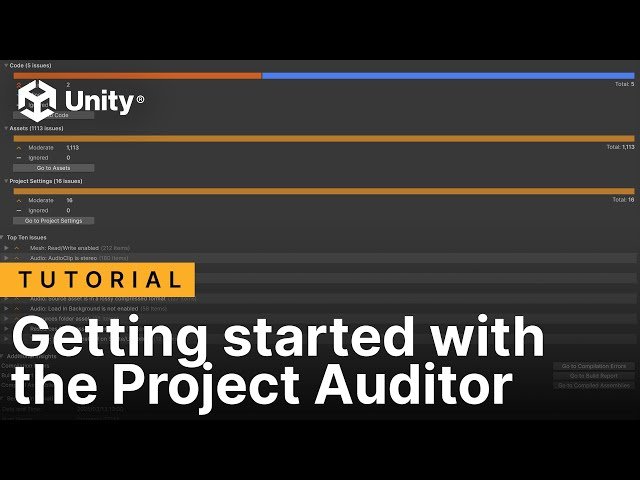 Free Video: Getting Started with the Project Auditor from Unity | Class Central