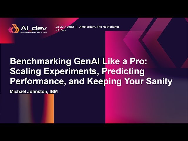Free Video: Benchmarking GenAI Like a Pro - Scaling Experiments, Predicting Performance, and ...