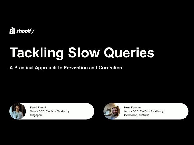 Free Video: Tackling Slow Queries: A Practical Approach to Prevention and Correction from USENIX ...
