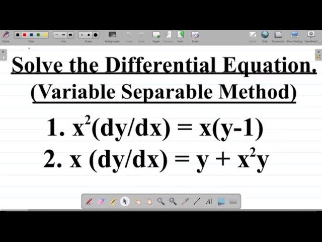Free Video: Variable Separable Method - How to Solve First Order Differential Equations from ...