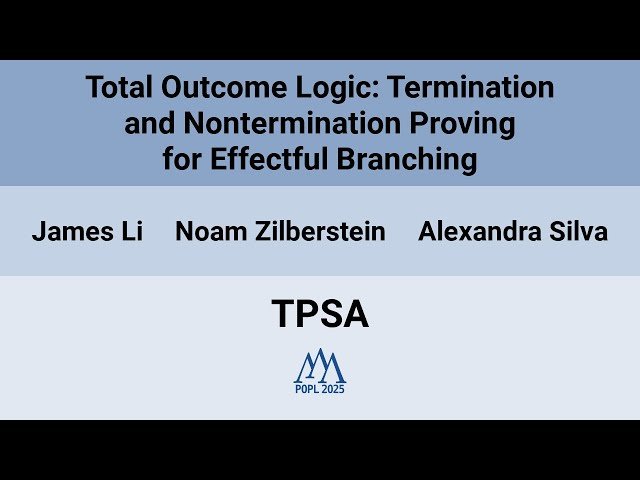 Free Video: Total Outcome Logic: Termination and Nontermination Proving for Effectful Branching ...