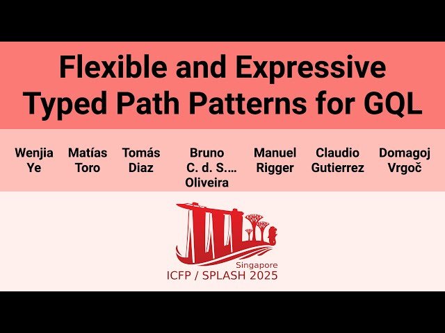 Free Video: Flexible and Expressive Typed Path Patterns for GQL from ACM SIGPLAN | Class Central