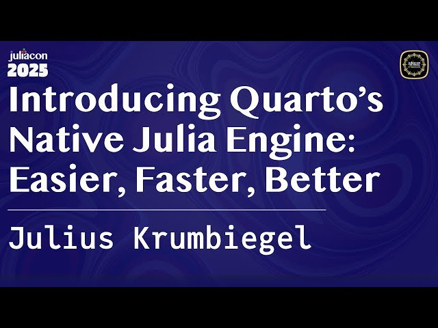 Free Video: Introducing Quarto's Native Julia Engine - Easier, Faster, Better from The Julia ...