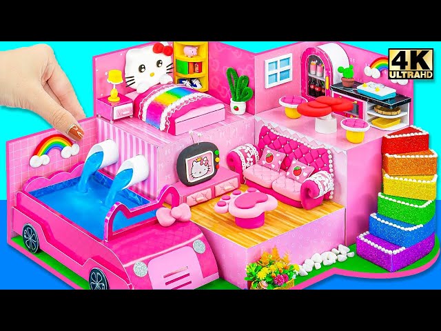 Free Video: How to Make Pink Hello Kitty House with Swimming Pool Car ...