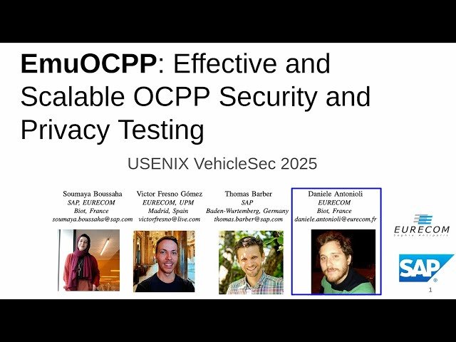 Free Video: EmuOCPP - Effective and Scalable OCPP Security and Privacy ...