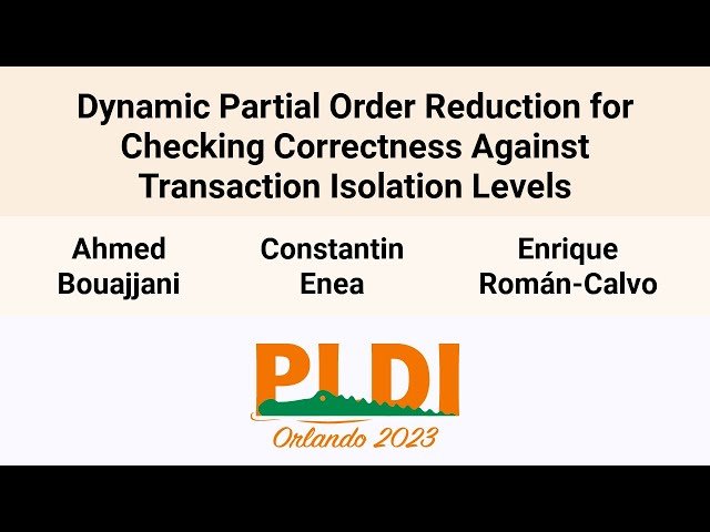 Free Video: Dynamic Partial Order Reduction for Checking Correctness Against Transaction ...