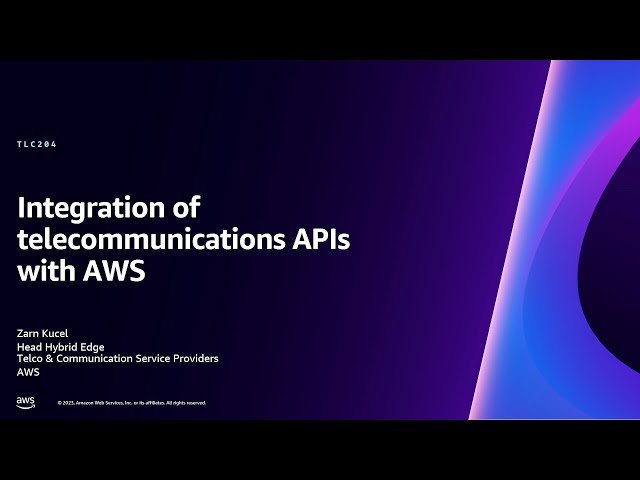 Free Video: Integration of Telecommunications APIs with AWS - Network-Aware Applications from ...