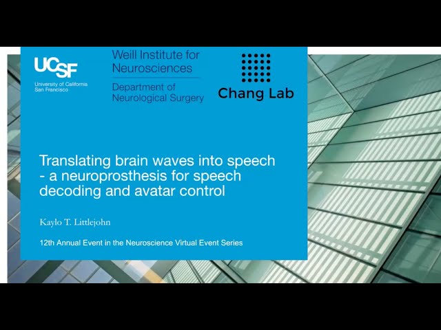Free Video: A Multimodal Neuroprosthesis for Speech Decoding and Avatar Control from Labroots ...
