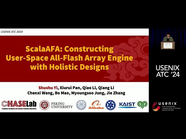 Free Video: ScalaAFA - Constructing User-Space All-Flash Array Engine with Holistic Designs from ...