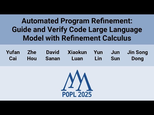 Free Video Automated Program Refinement Guide And Verify Code Large Language Model With