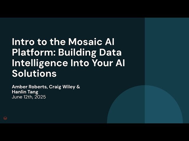 Free Video: Intro to the Mosaic AI Platform - Building Data ...