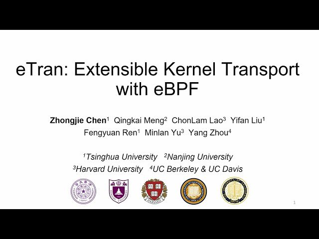 Free Video: eTran - Extensible Kernel Transport with eBPF from USENIX ...