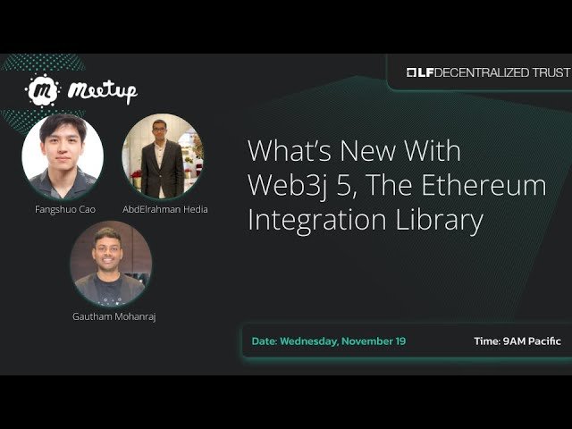 Free Video: What's New With Web3j 5 - The Ethereum Integration Library from LF Decentralized ...