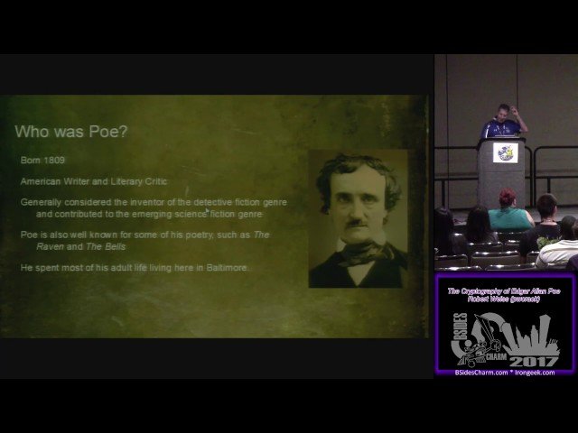 Conference Talks Talk: The Cryptography of Edgar Allan Poe from YouTube ...