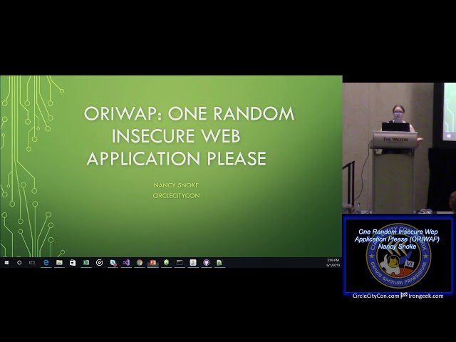 Conference Talks Talk: One Random Insecure Wep Application Please - ORIWAP from YouTube | Class ...