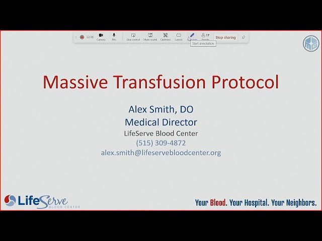 Free Video: Massive Transfusion Protocol from Mary Greeley Medical ...