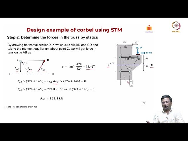 Free Video: Design Example of Corbel Using Strut-and-Tie Model from NPTEL-NOC IITM | Class Central