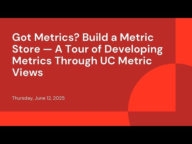 Free Video: Got Metrics? Build a Metric Store - A Tour of Developing Metrics Through UC Metric ...