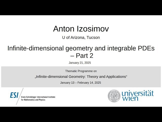 Free Video: Infinite-dimensional Geometry and Integrable PDEs - Part 2 ...