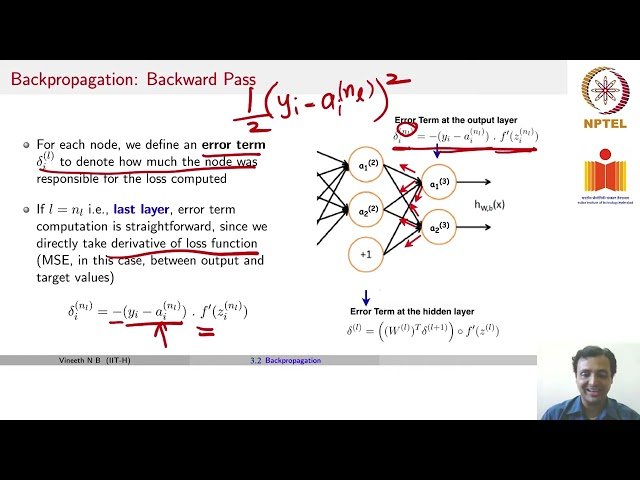 Free Video: Feedforward Neural Networks and Backpropagation - Part 2 from NPTEL-NOC IITM | Class ...