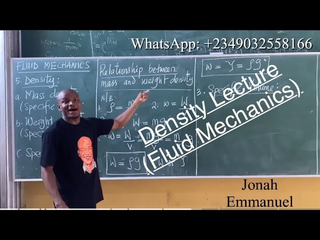 Free Video: Fluid Mechanics Introduction Part 2 - Density Definition, Types of Density, Density ...