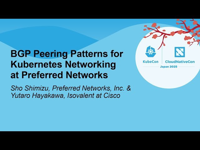Free Video: BGP Peering Patterns for Kubernetes Networking at Preferred ...