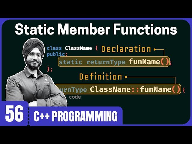 Free Video: Static Member Functions in C++ from Neso Academy | Class Central
