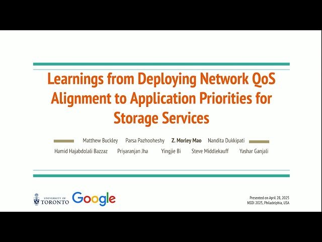 Free Video: Learnings from Deploying Network QoS Alignment to Application Priorities for Storage ...